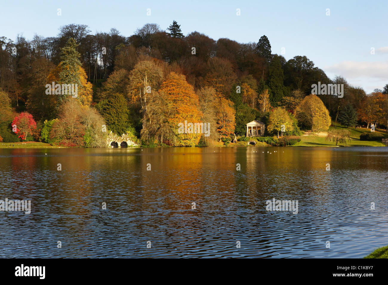Lake in Autumn, Stourhead, Wiltshire, England Stock Photo - Alamy