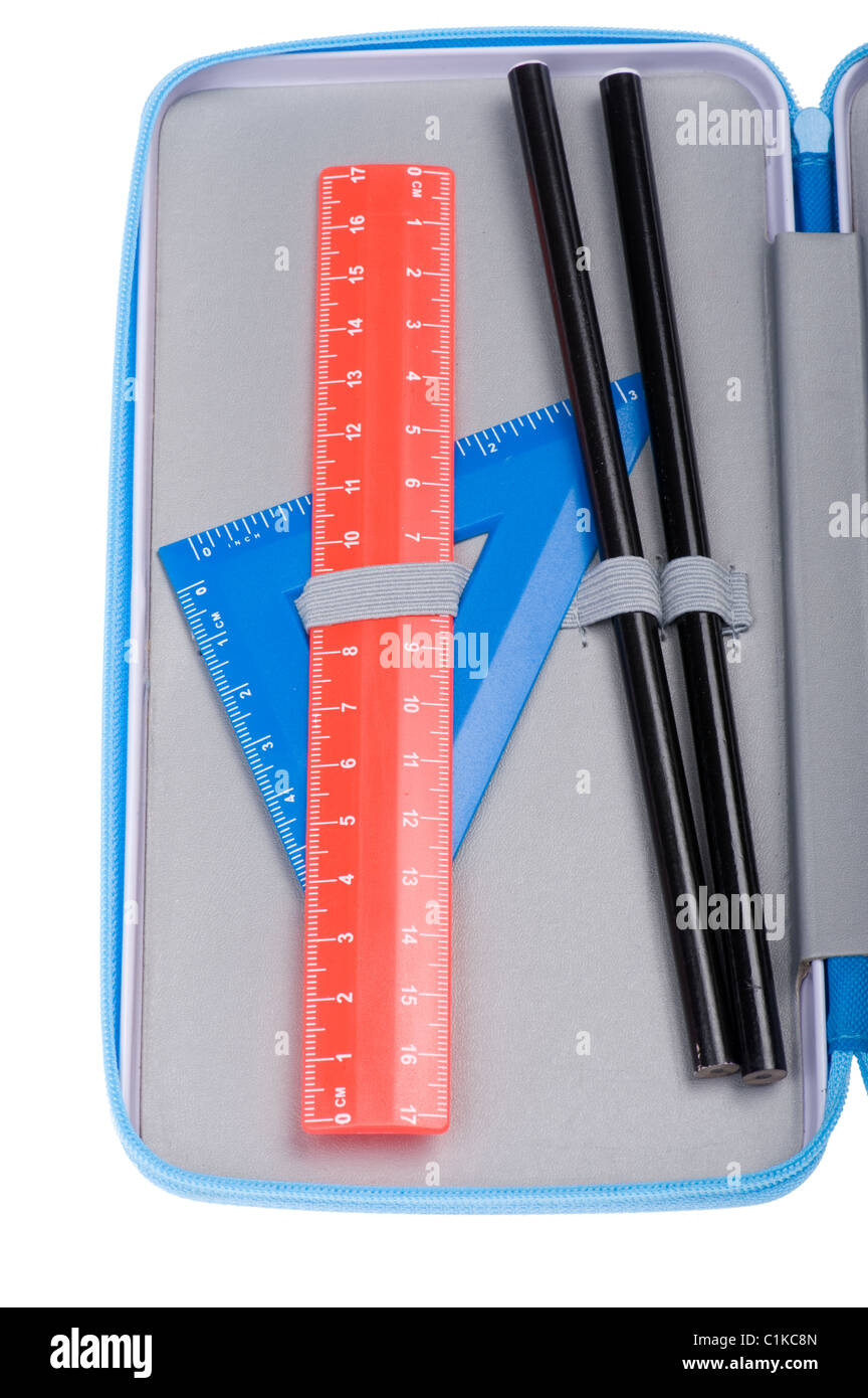 object on white - pencil case close up Stock Photo - Alamy