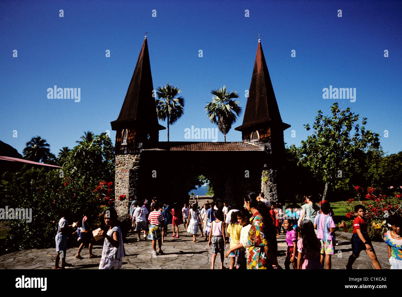 France, French Polynesia, Marquise Islands, Nuku-Hiva Island, Tai-o-Hae ...