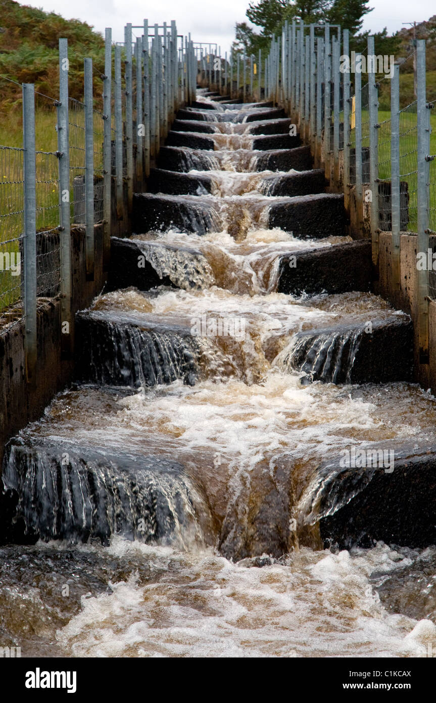 gaur hydro-electric plant fish ladder rannoch scotland Stock Photo - Alamy