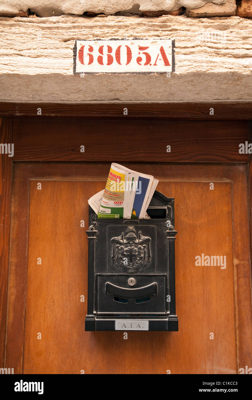 Italian mailbox with mail, Venice, Italy Stock Photo - Alamy