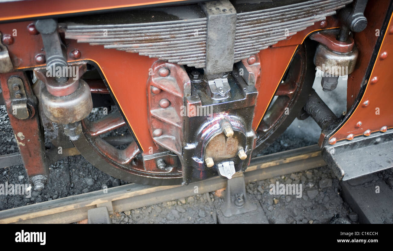 steam train wheel and spring Stock Photo - Alamy