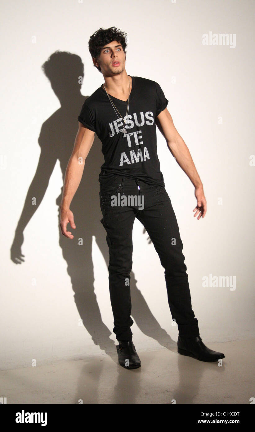 Brazilian model Jesus Luz during a photoshoot for the Ona Saez Autumn ...