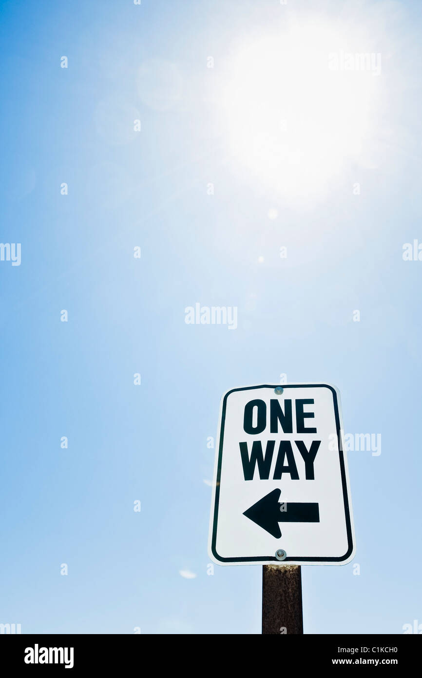 One Way Sign, Santa Cruz County, California, USA Stock Photo - Alamy