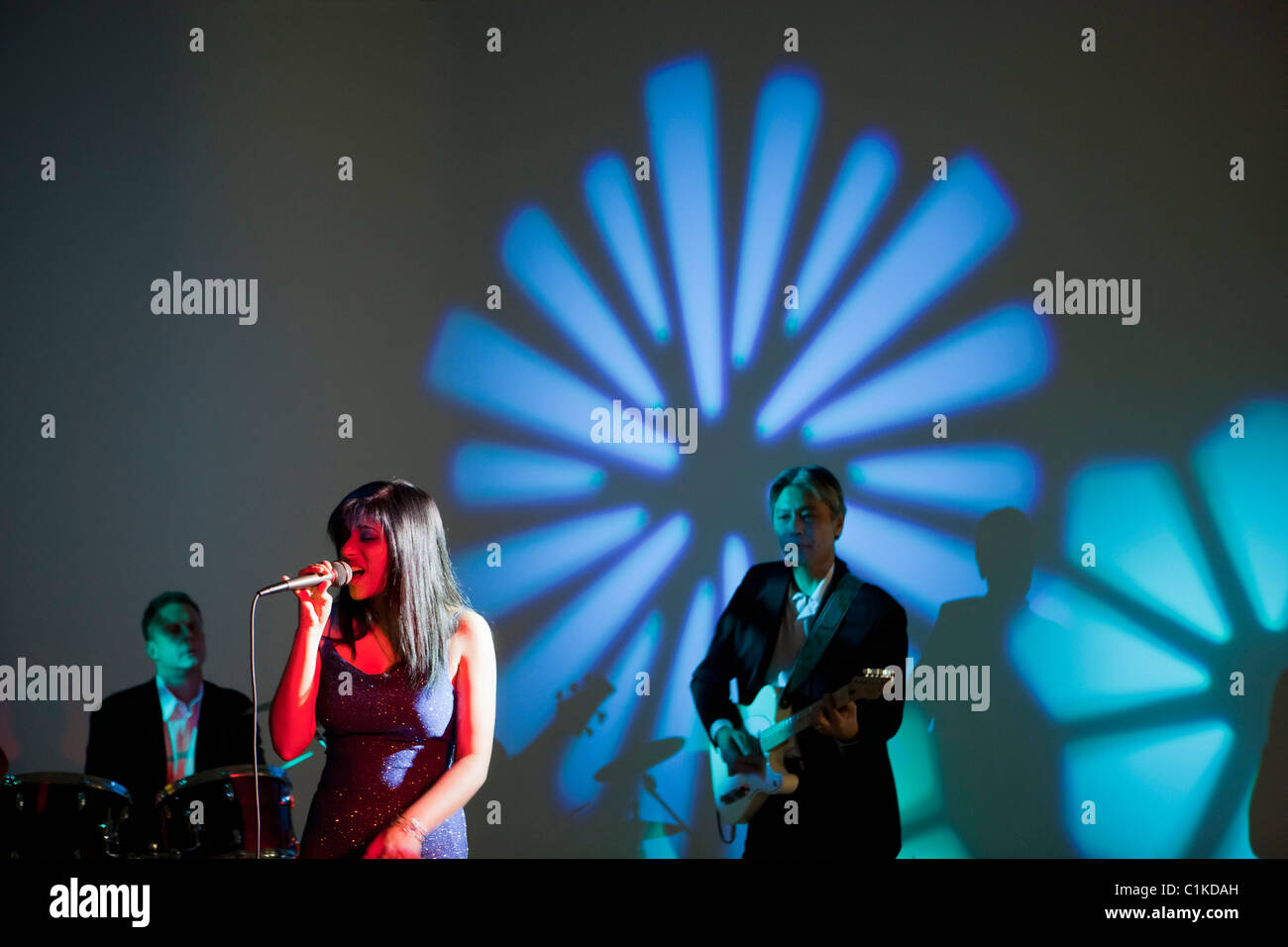 Singer and Band Performing Stock Photo - Alamy