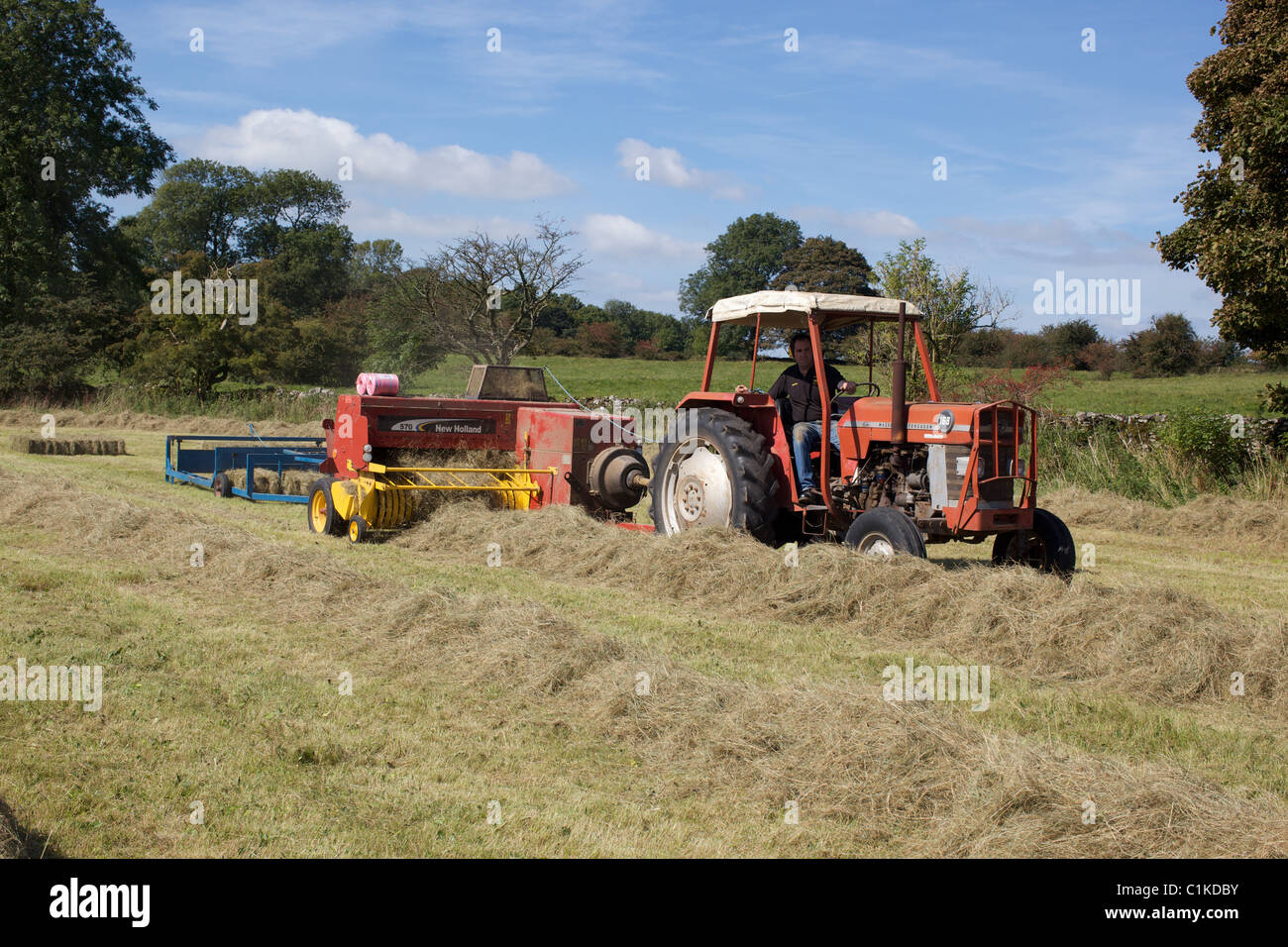 Haymaking at Chancelor's farm on the mendip hills Stock Photo - Alamy