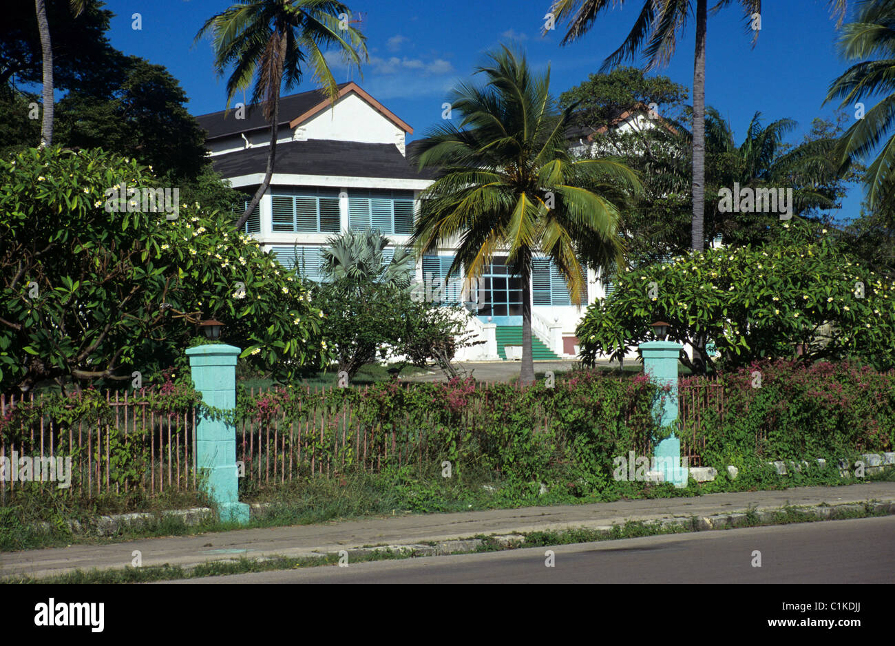 Colonial House, Villa or Mansion and Tropical Garden on Seafront at ...