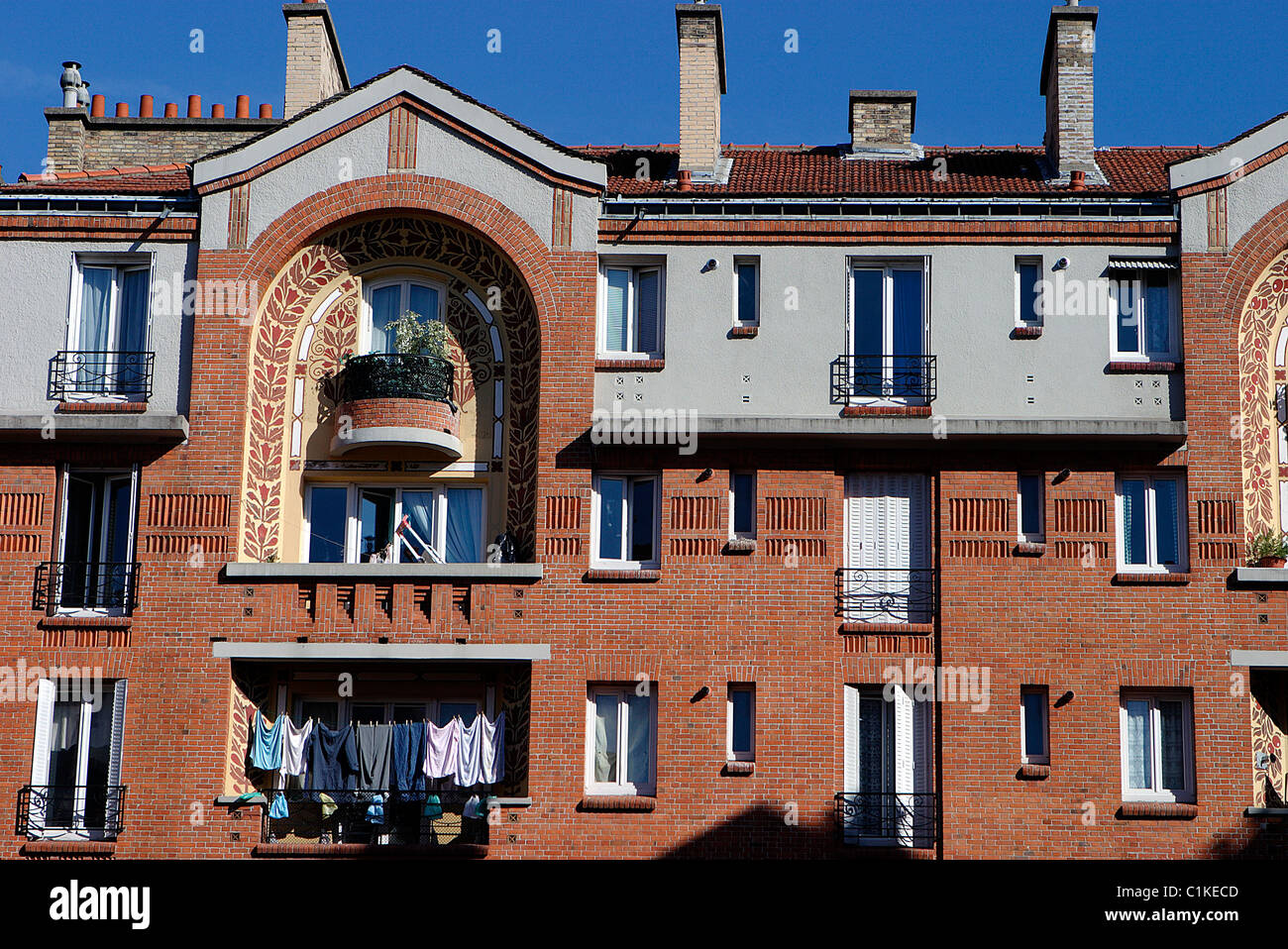 France, Paris, HLM (social housing) of Brillat Savarin (built in 1951 ...