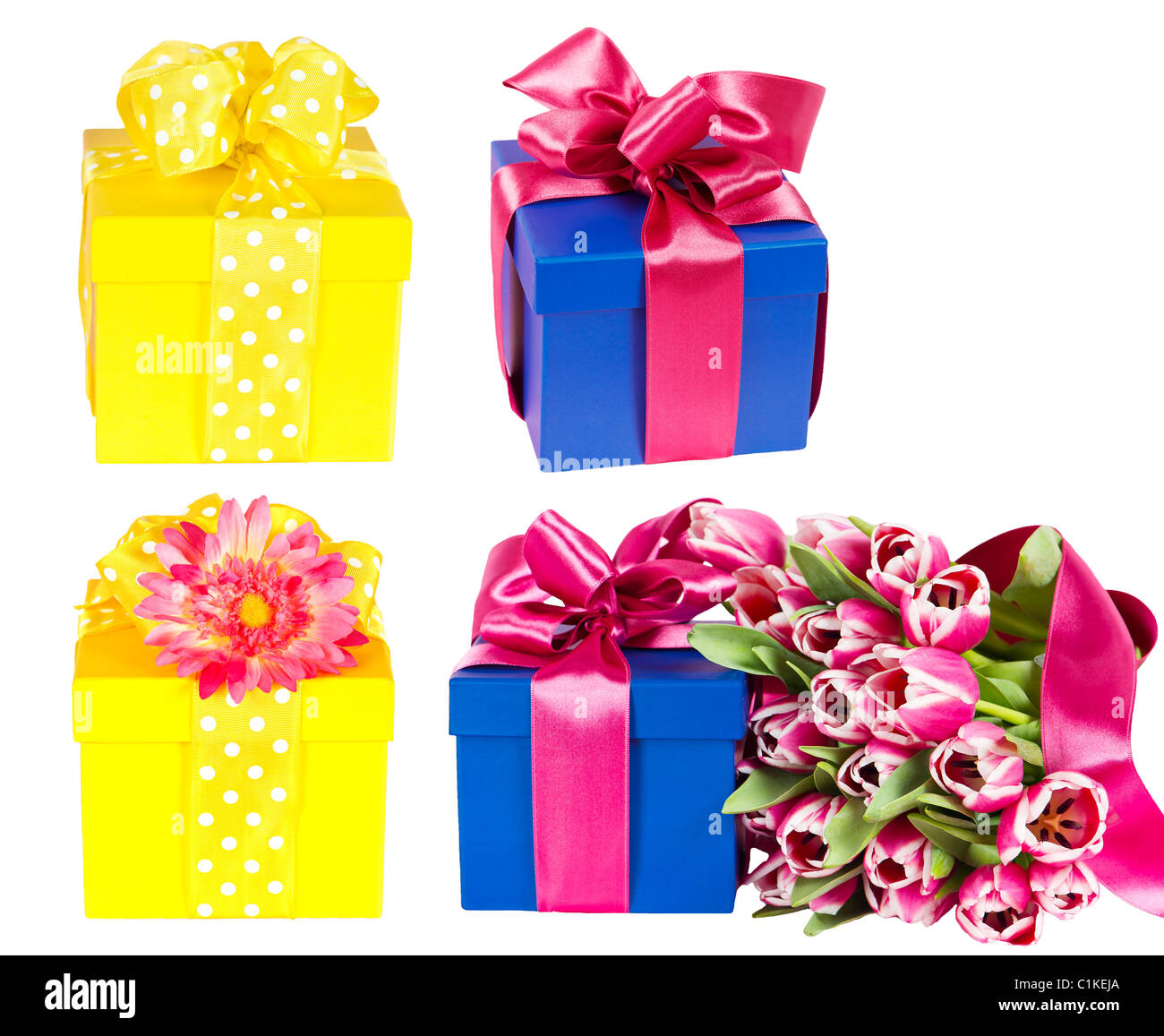 Gift boxes collection isolated on white background Stock Photo - Alamy