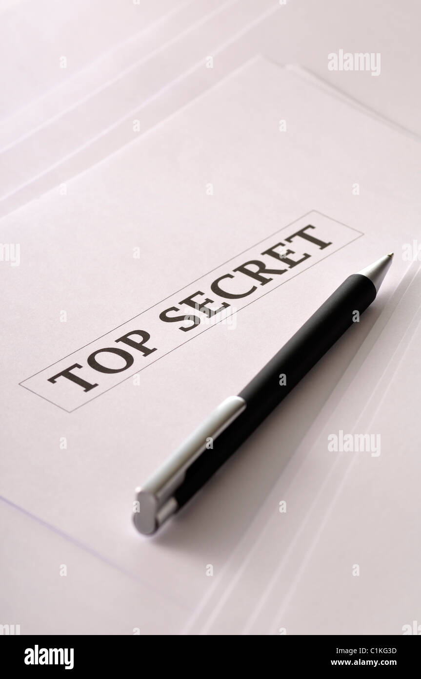 Top Secret Documents and Pen Stock Photo - Alamy