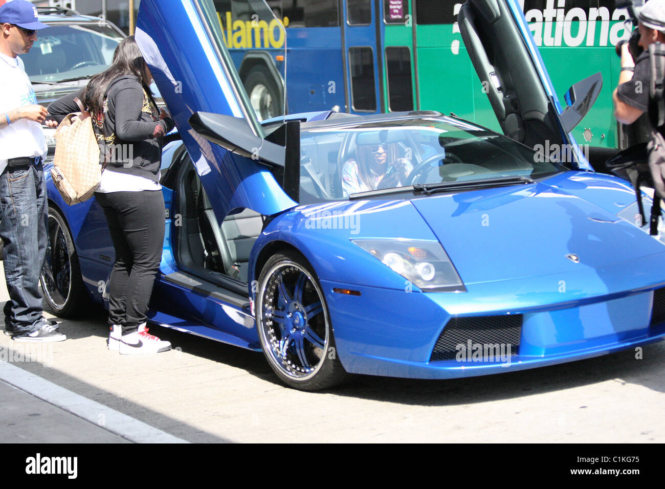 Ciara leaving LAX airport in her Lamborghini Los Angeles, California ...