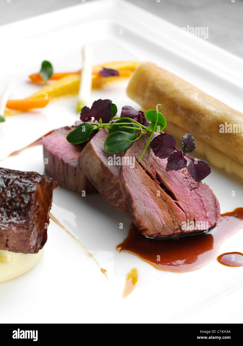 gourmet beef meal by Andy Taylor of Taylormade food Stock Photo - Alamy