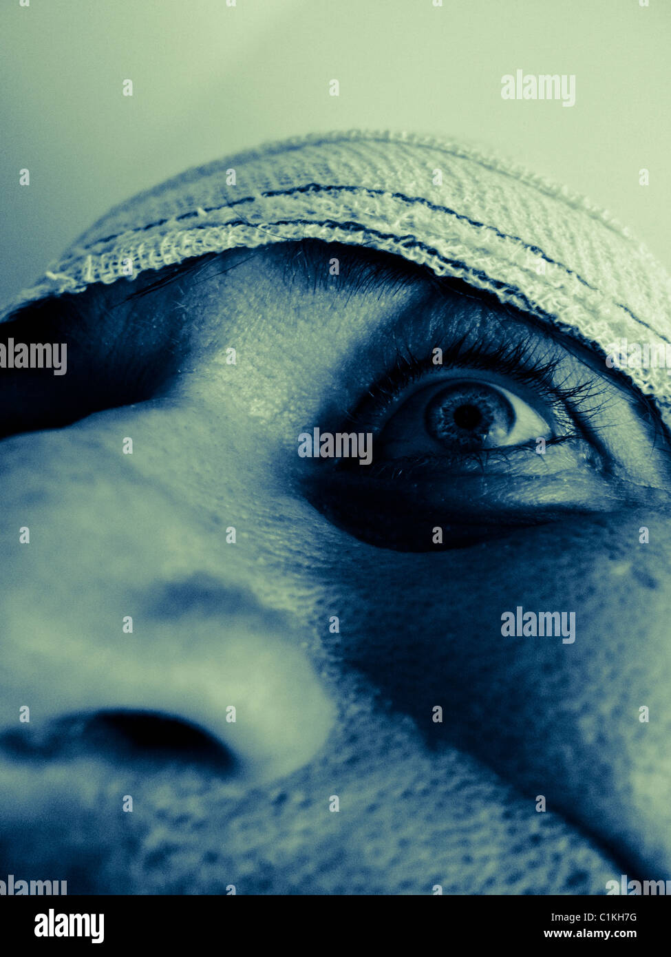 Male with bandage on head Stock Photo - Alamy