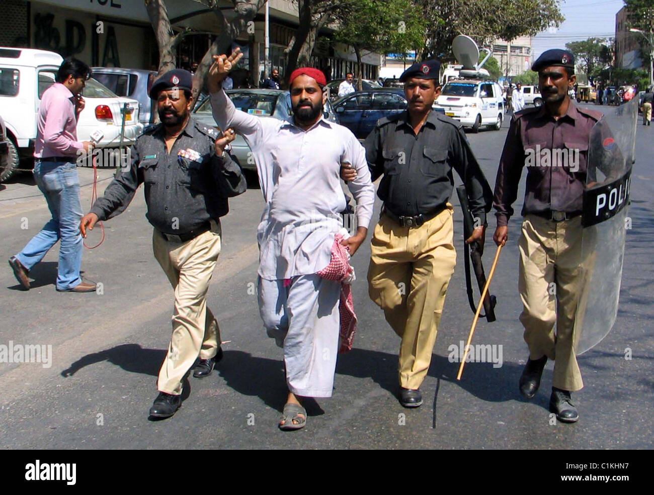 All sindh lower staff association protest karachi hi-res stock ...