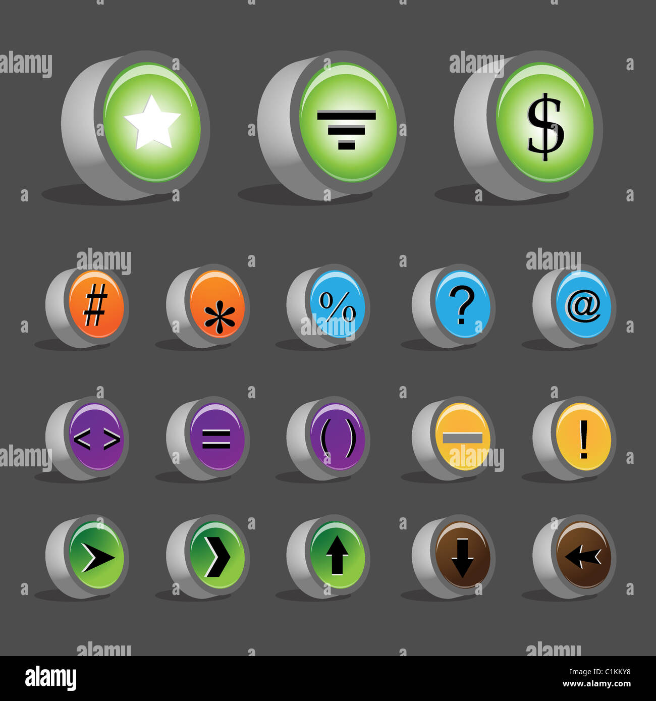 Collection of various numerical signs and arrows Stock Photo - Alamy