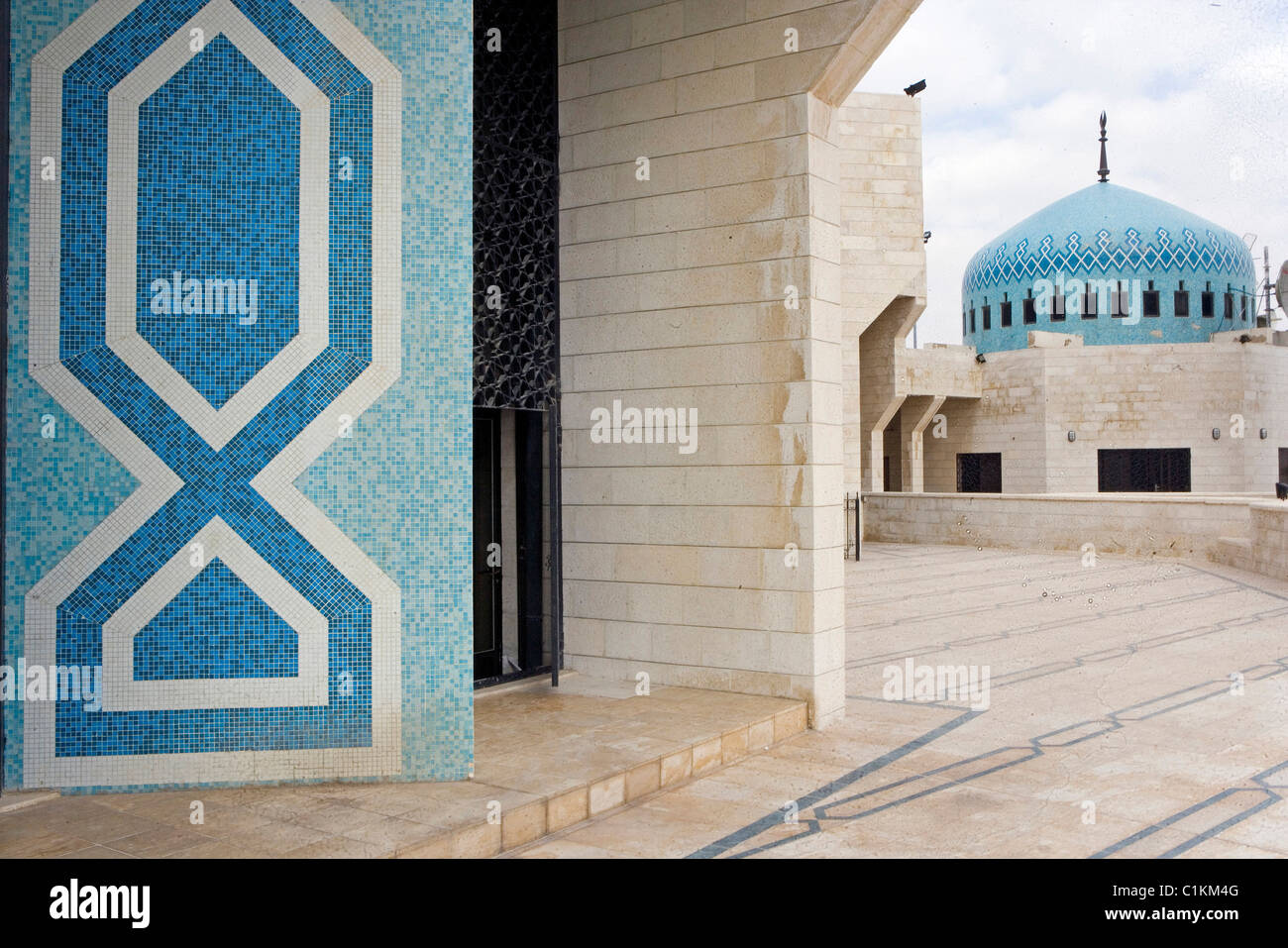 Jordan, Amman, the King Abdallah mosque also known as Blue Mosque Stock ...