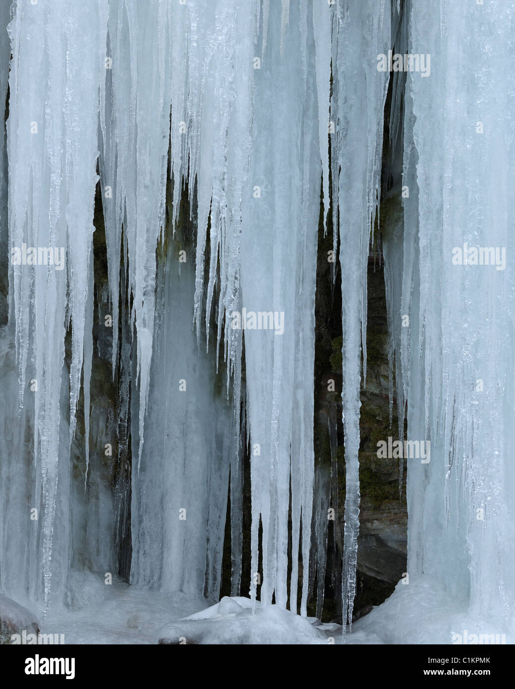 Frozen Waterfall, Triefenstein, Main-Spessart, Bavaria, Germany Stock ...