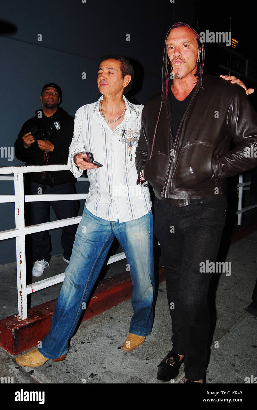 Mickey Rourke outside My House nightclub with friends Los Angeles ...