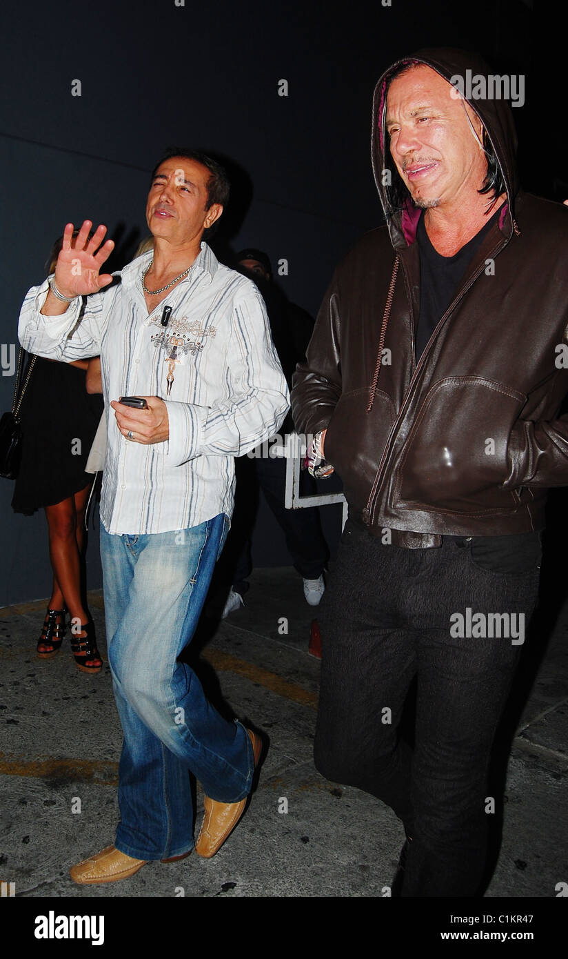 Mickey Rourke outside My House nightclub with friends Los Angeles ...