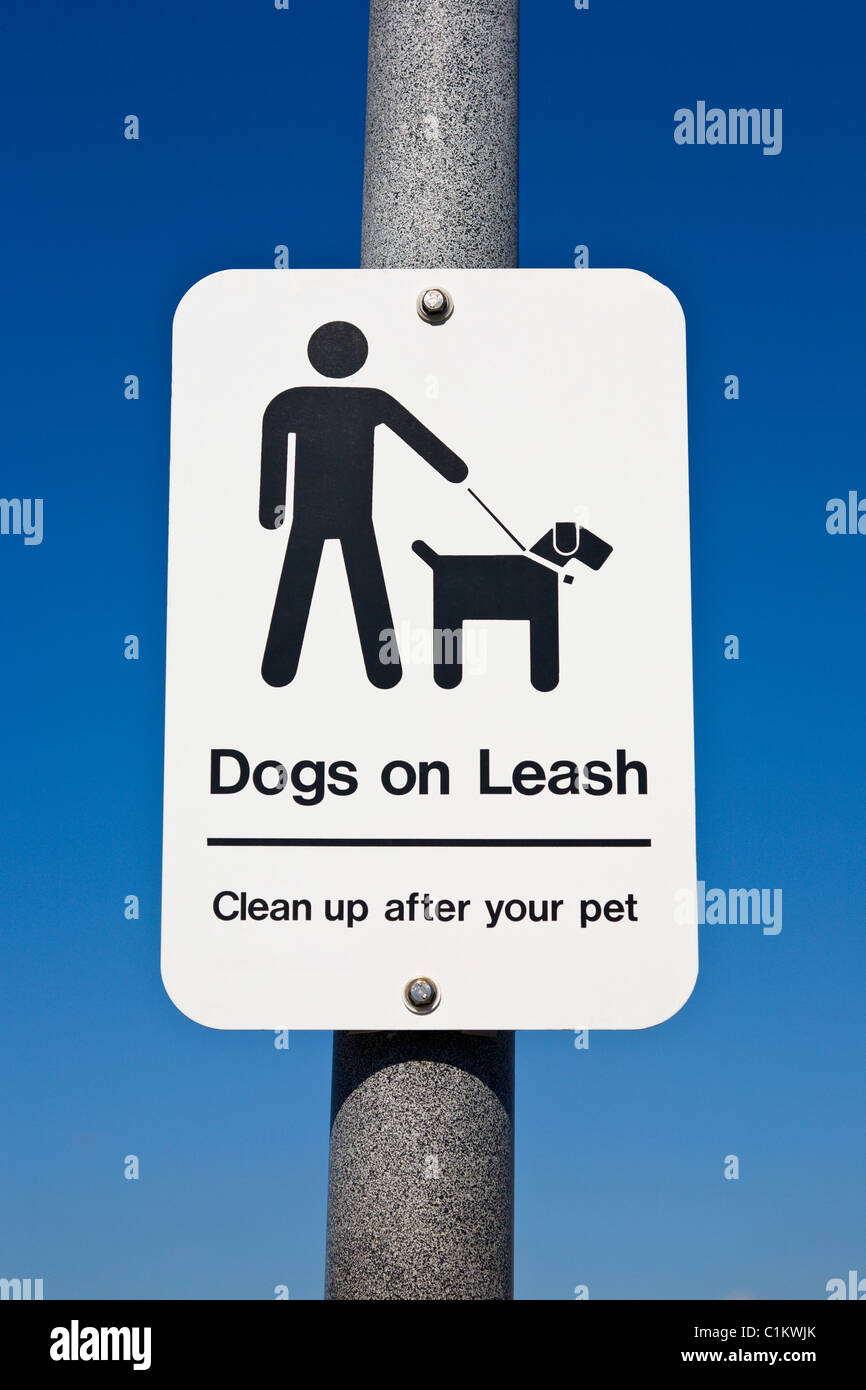 Dogs on leash sign hi-res stock photography and images - Alamy