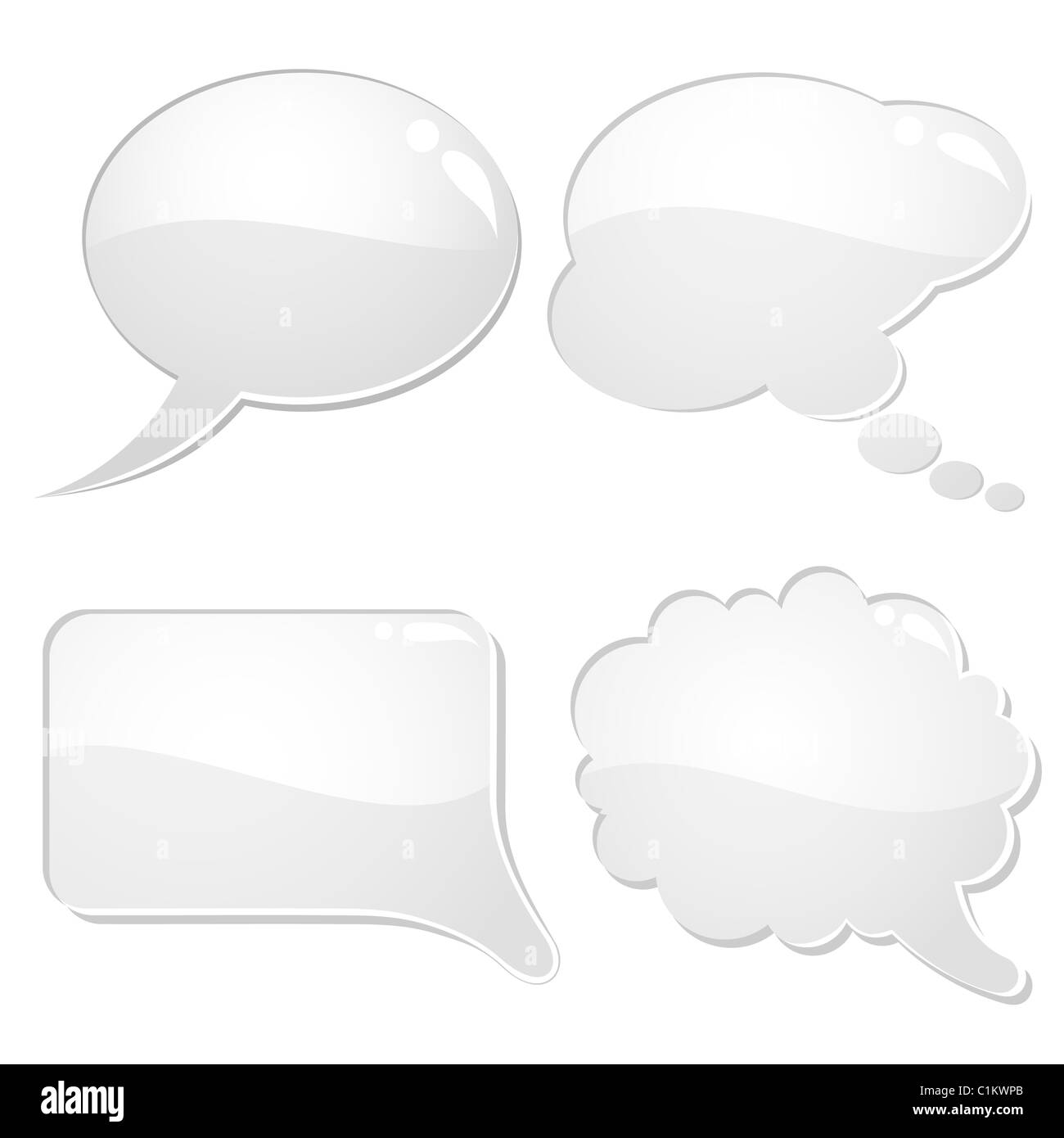Set of speech and thought bubbles, element for design, vector ...