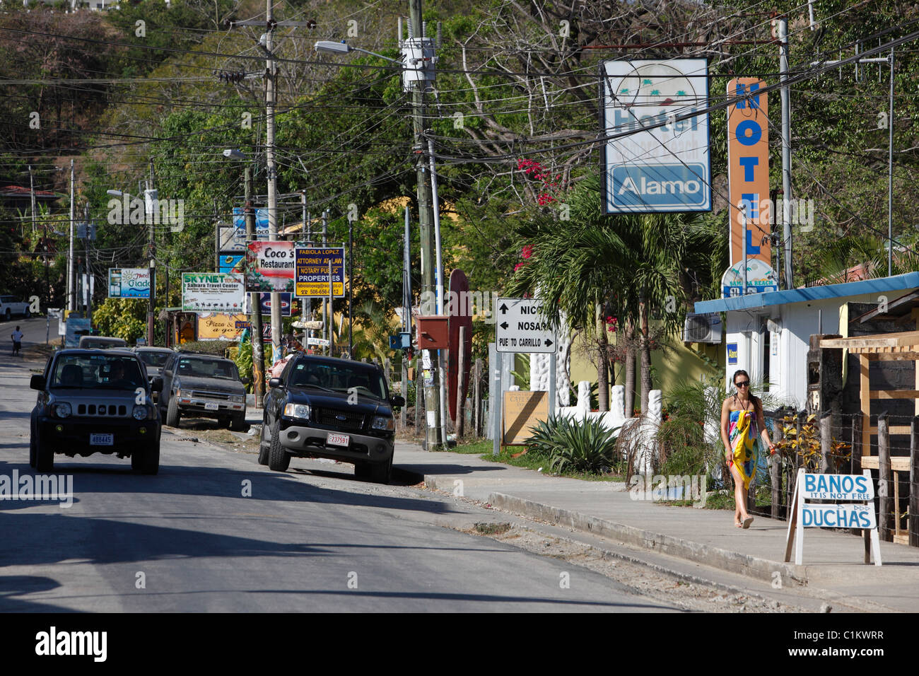 The main street in Samara, Nicoya Peninsula, Costa Rica Stock Photo - Alamy
