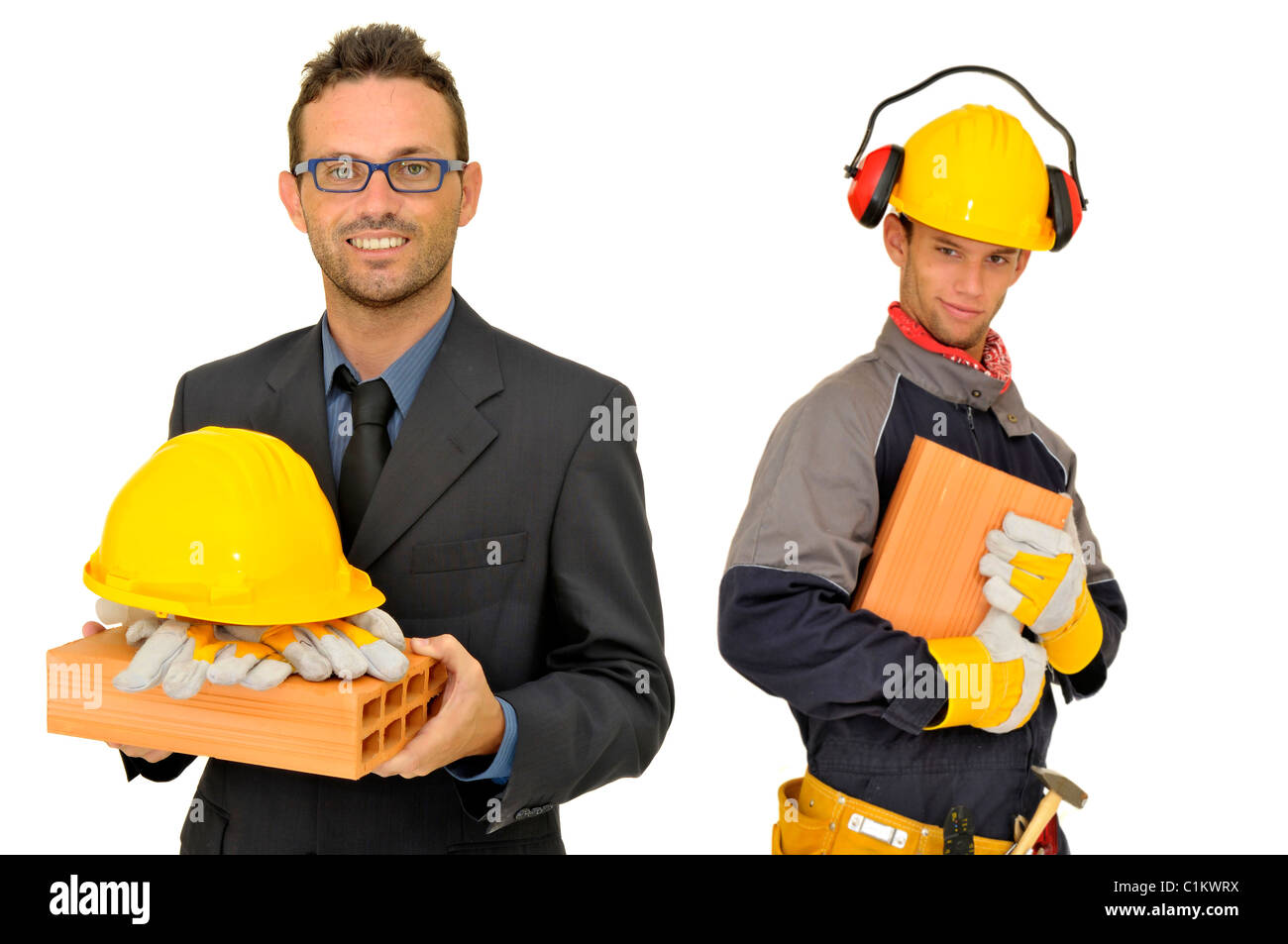 Man in white engineer Cut Out Stock Images & Pictures - Alamy