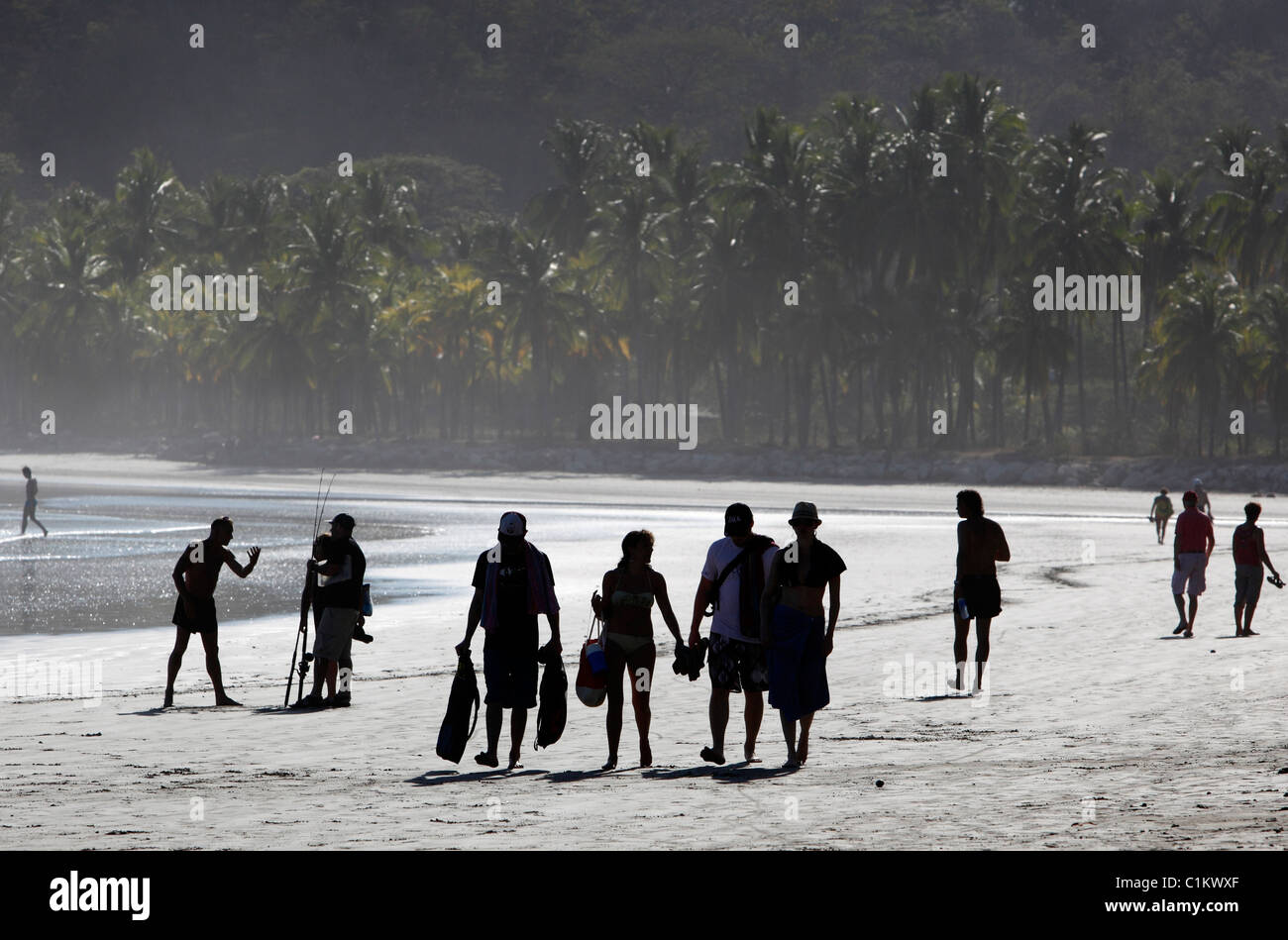 People on the beach, Samara, Nicoya Peninsula, Costa Rica Stock Photo ...