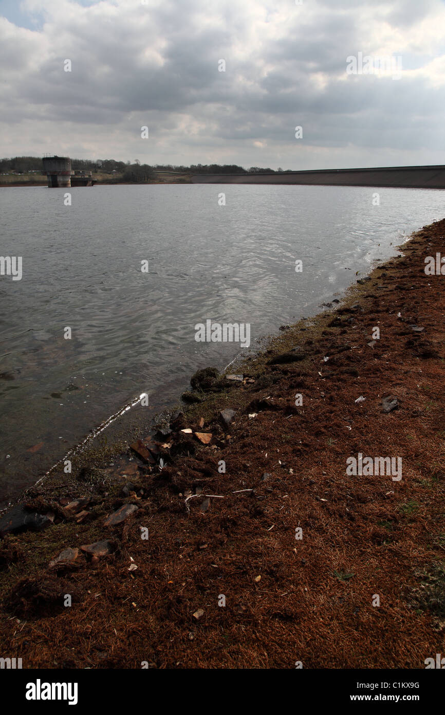 Low water level at Roadford Reservoir Broadwoodwidger Devon England UK ...