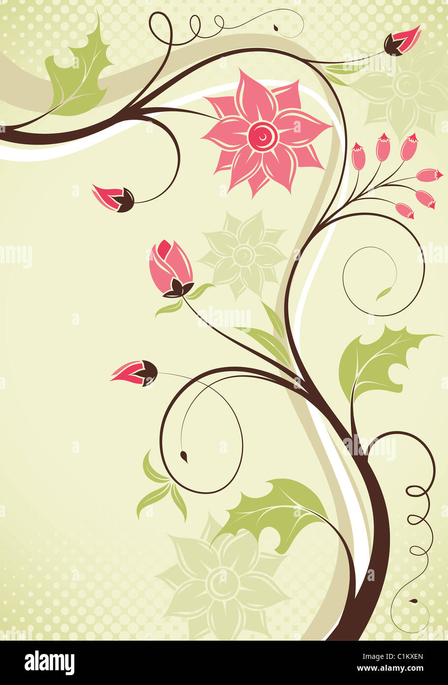 Floral border with bud, element for design, vector illustration Stock ...