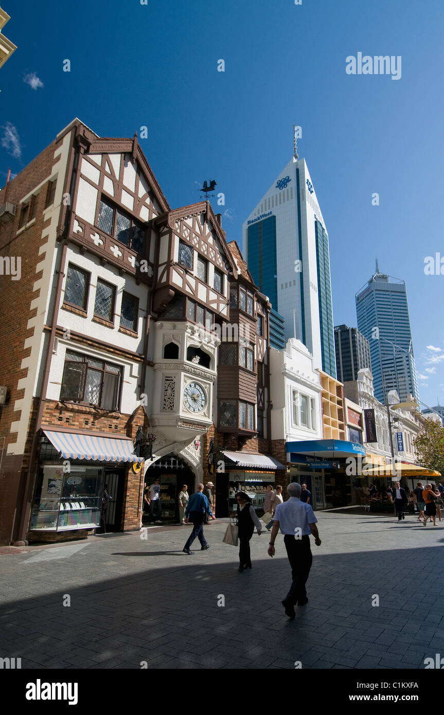 A Clockface above London Court in Hay Street, Perth, Western Australia ...