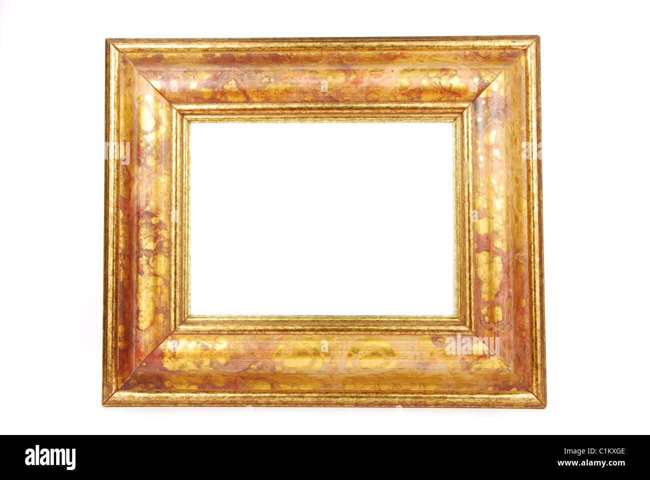 golden photo-frame isolated on white background Stock Photo - Alamy