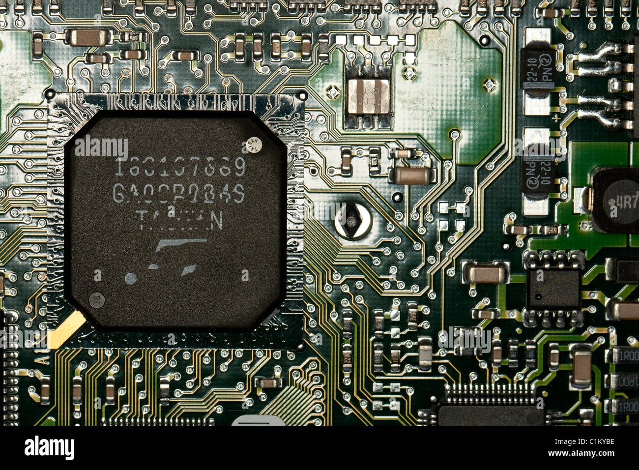 Close view detail of a circuit board with chips Stock Photo - Alamy