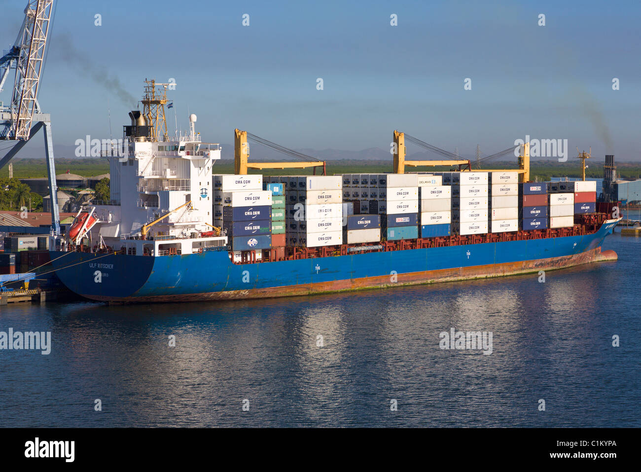 Container ship, Port of Corinto, Nicaragua Stock Photo - Alamy