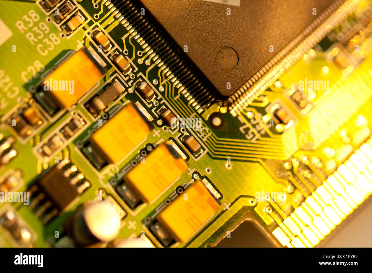 Close view detail of a circuit board with chips Stock Photo - Alamy