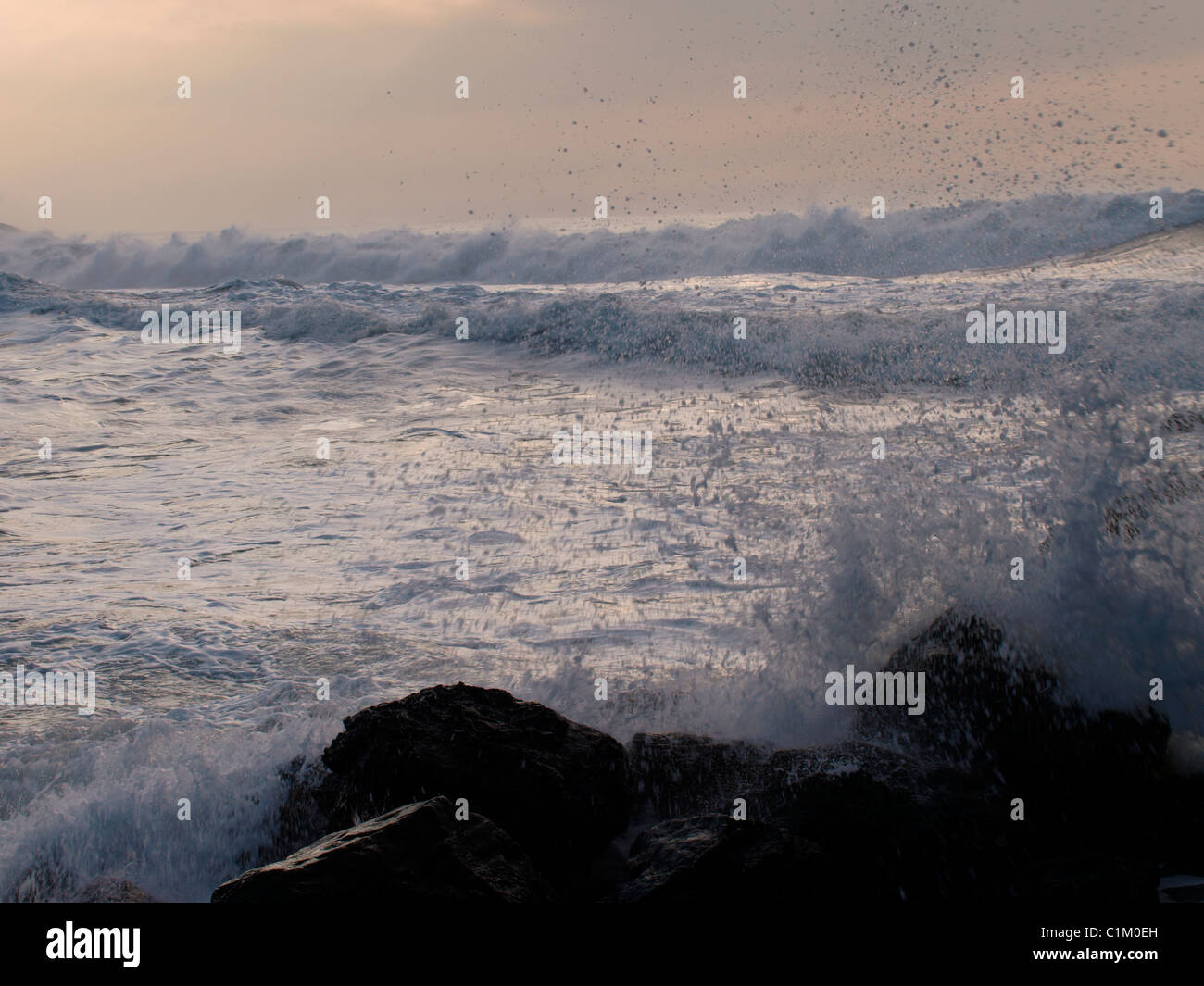 Rough sea, Cornwall, UK Stock Photo - Alamy