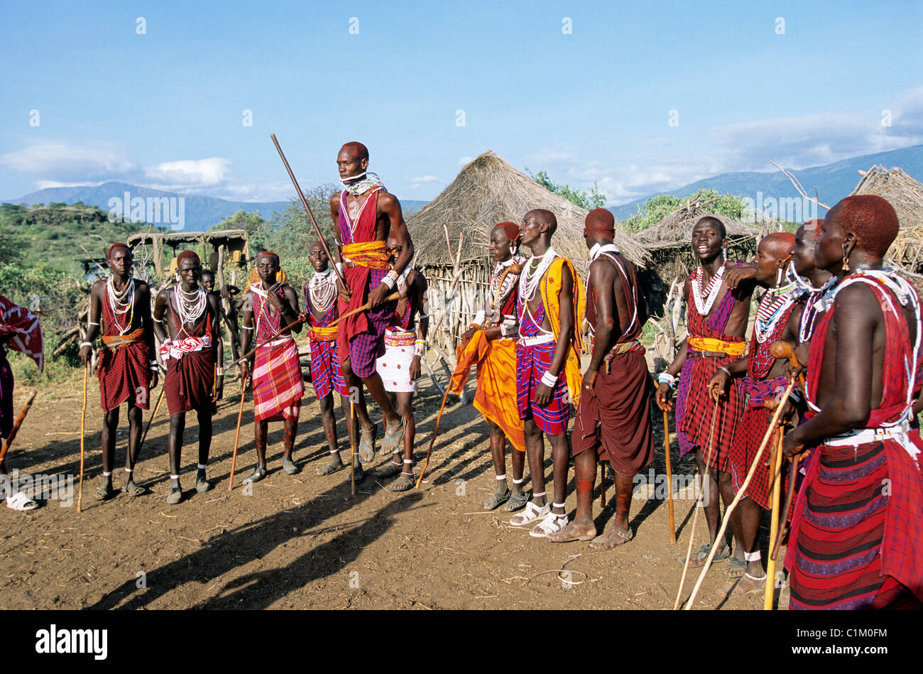 Kenya, Rift Valley, Masai village (Manyatta), Alamal, ritual ceremony ...