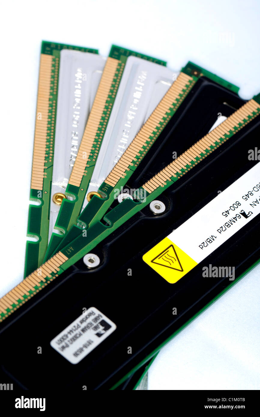 Close view detail of a computer memory chips Stock Photo - Alamy
