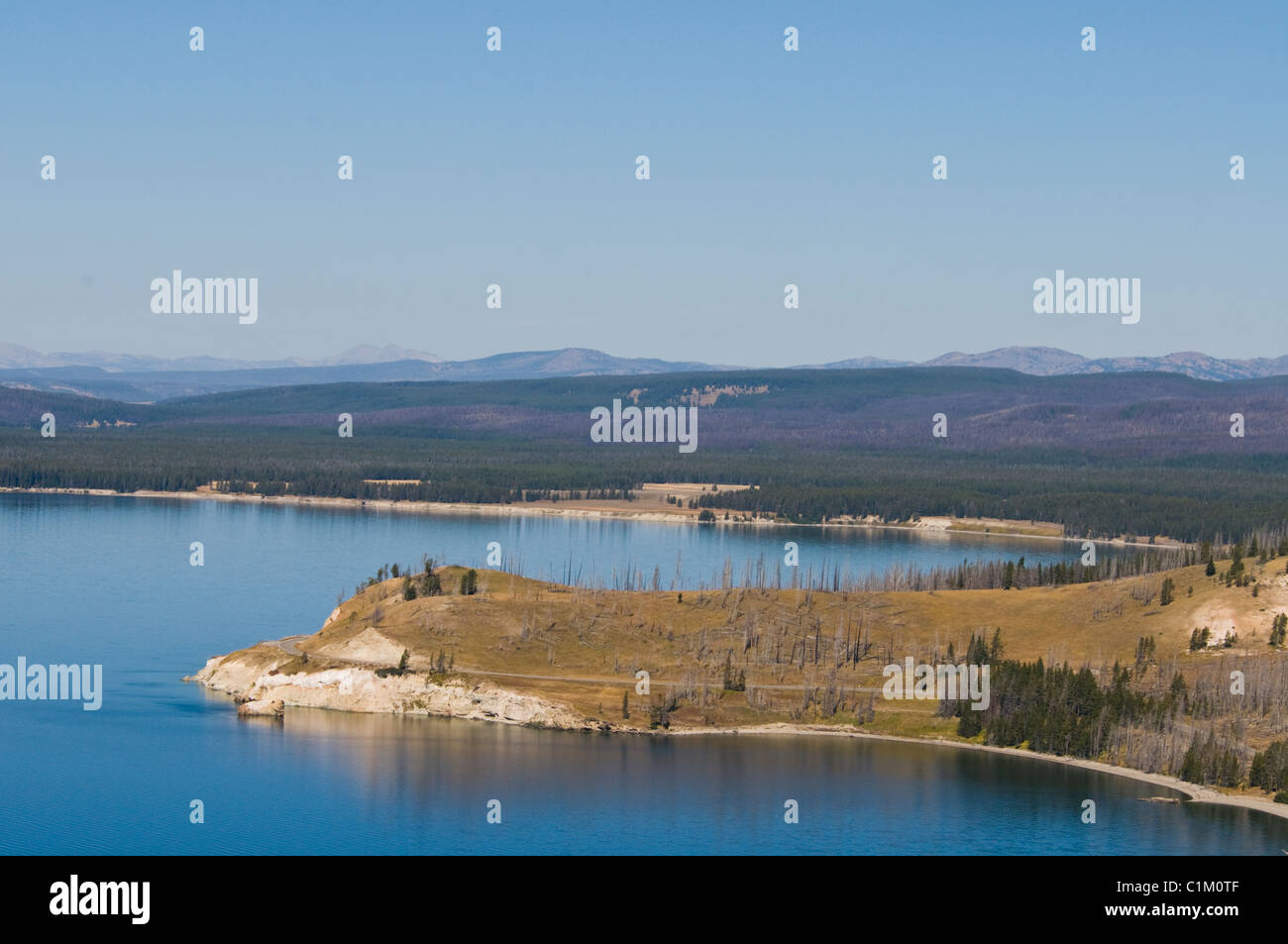Lake Yellowstone,Butte Turnoff,Views of Teton Range Mountains,Dot ...
