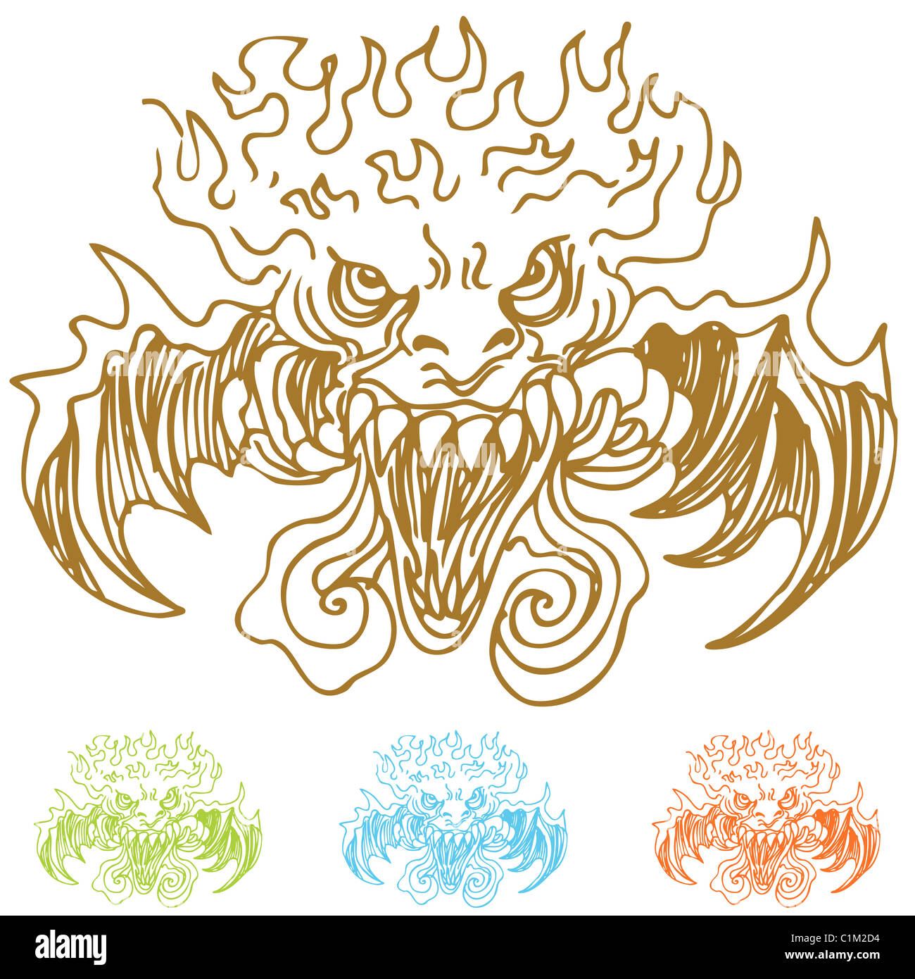 An image of a winged demon design element Stock Photo - Alamy