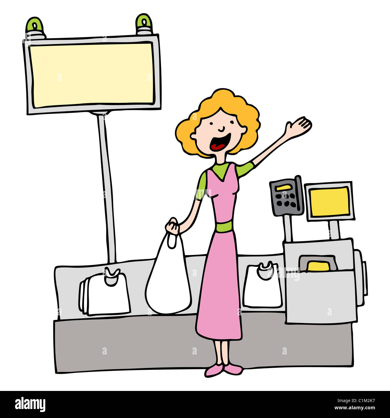 Self checkout grocery sign hi-res stock photography and images - Alamy