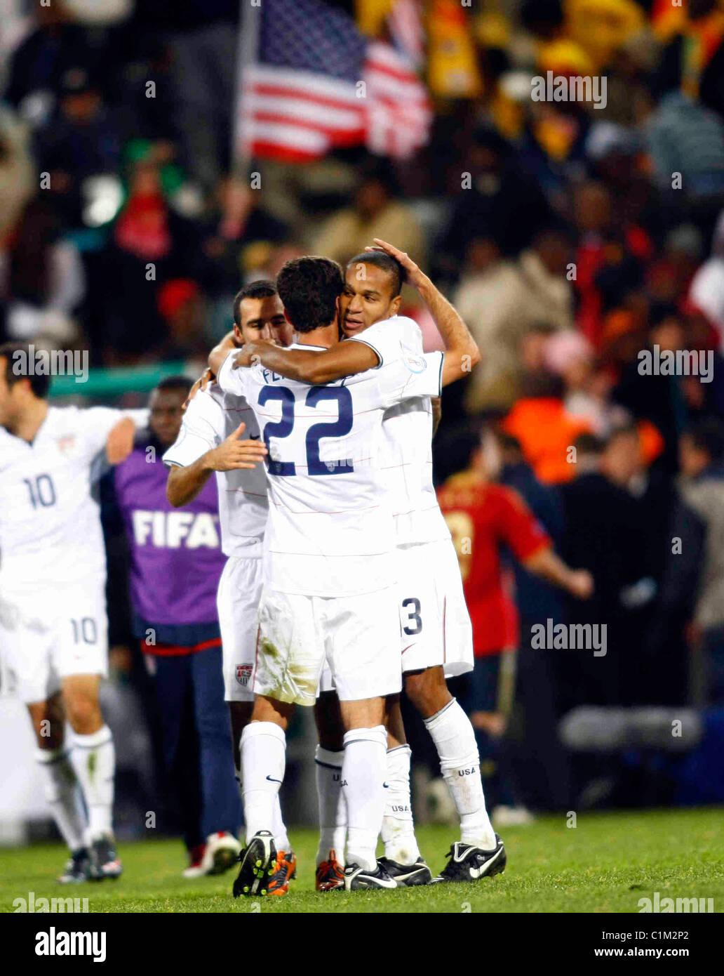 The USA team Spain vs USA in the Confederation Cup 2009 Bloemfontein ...