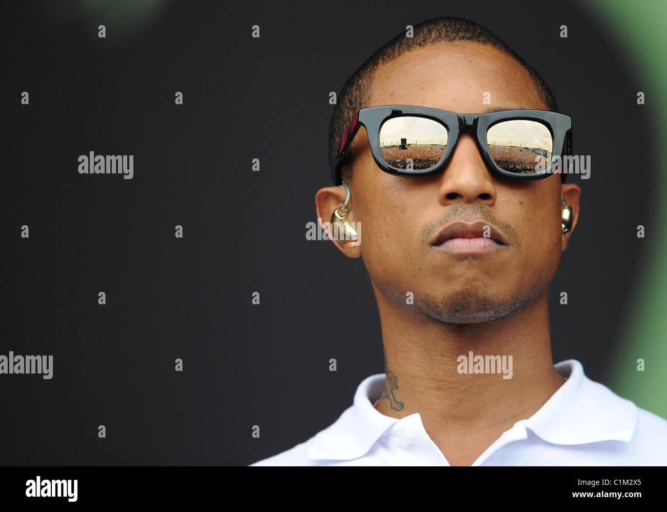 Pharrell Williams of N.E.R.D performing live on stage 2009 Glastonbury ...