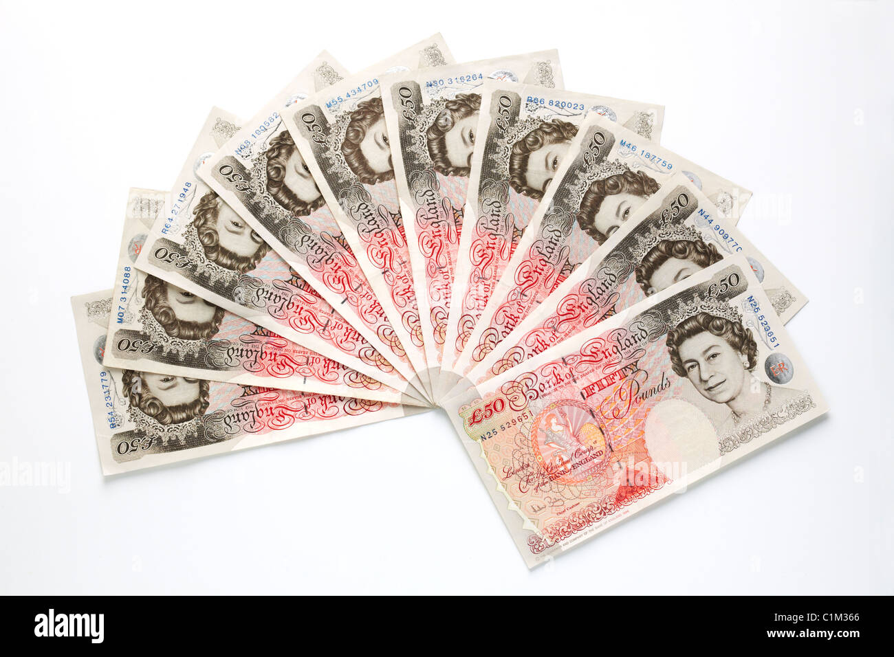 Fan of Fifty Pound Notes Stock Photo - Alamy