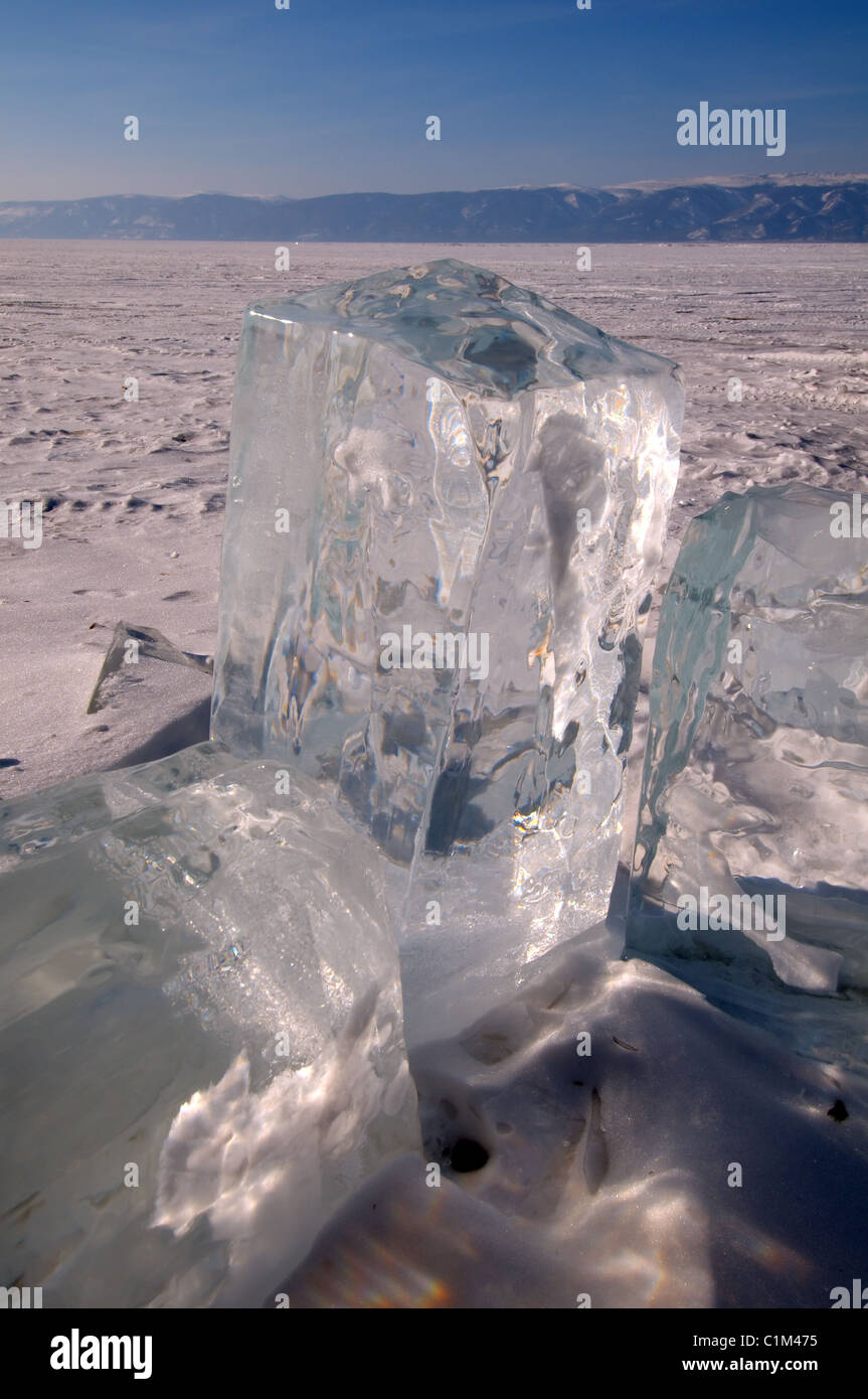 Ice crystals on lake Baikal Stock Photo - Alamy
