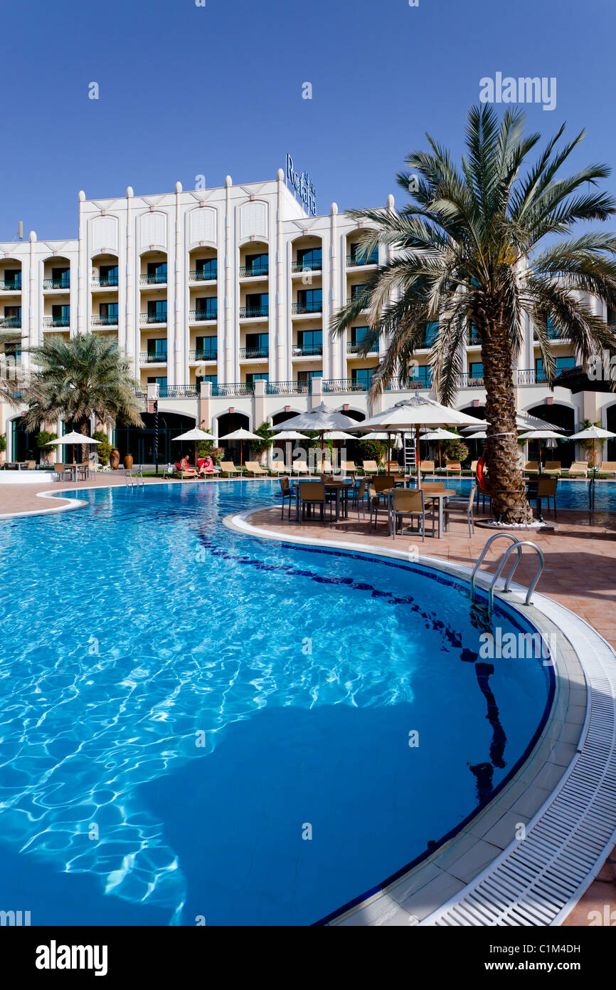 The swimming pool area at the Rotana resort in Al Ain, UAE Stock Photo ...