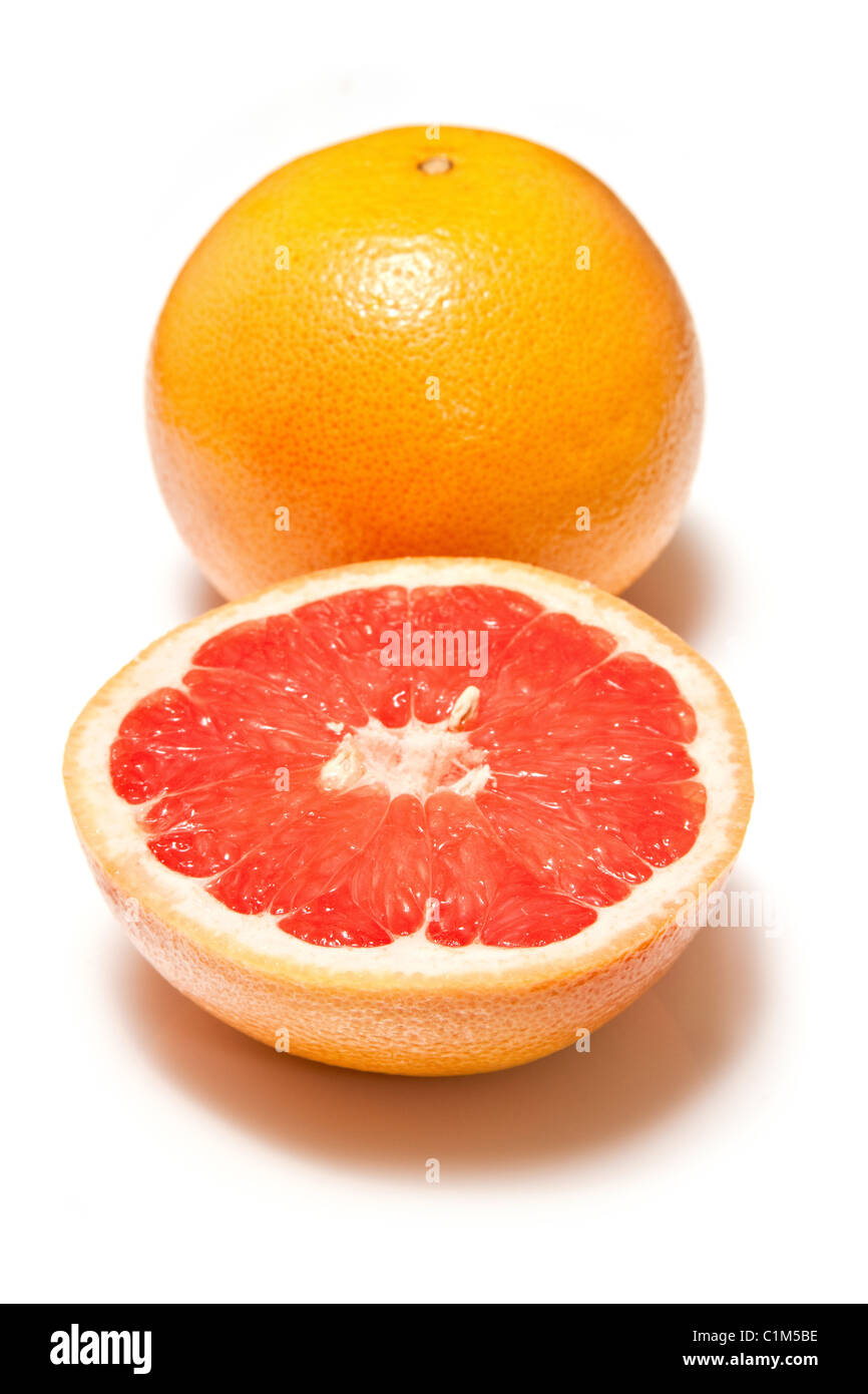 Blood or red grapefruit isolated on a white studio background Stock ...