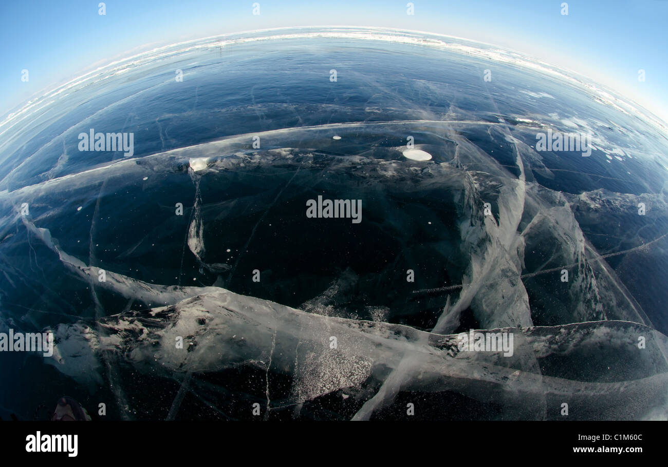 Ice crystals on lake Baikal Stock Photo - Alamy