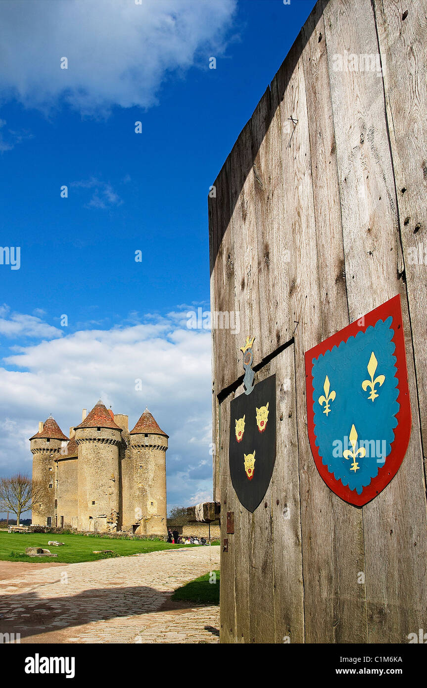 France, Indre, George Sand's Berry, Sarzay, XIVth century feudal castle ...