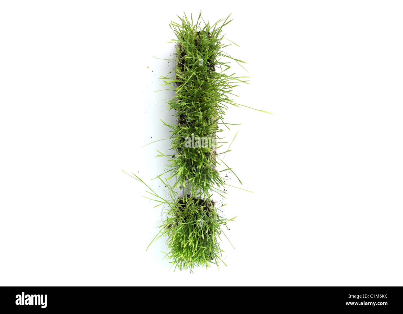 Symbols made of grass - exclamation mark Stock Photo - Alamy